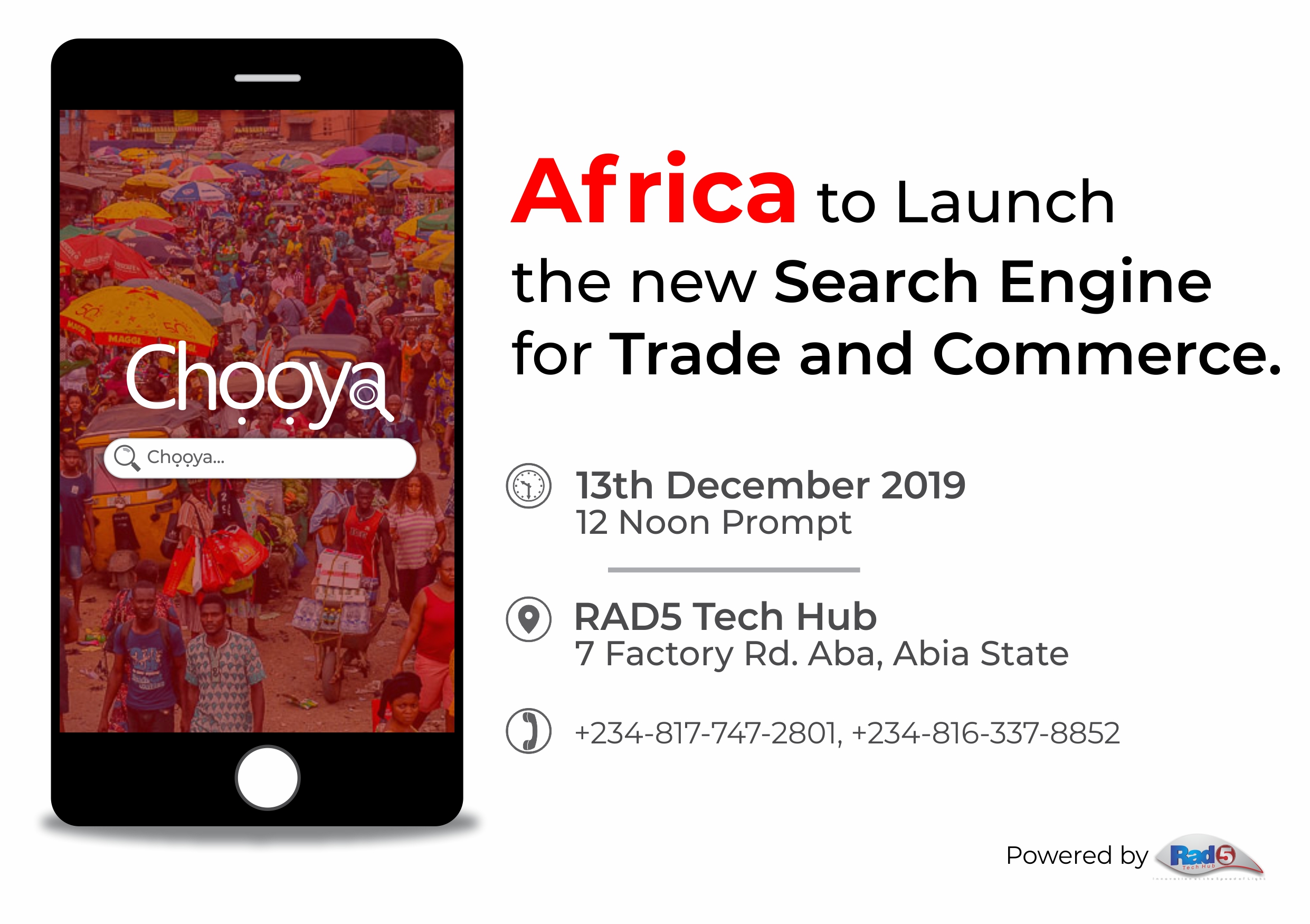 AFRICA TO LAUNCH THE NEW SEARCH ENGINE FOR TRADE & COMMERCE » RAD5 Tech Hub